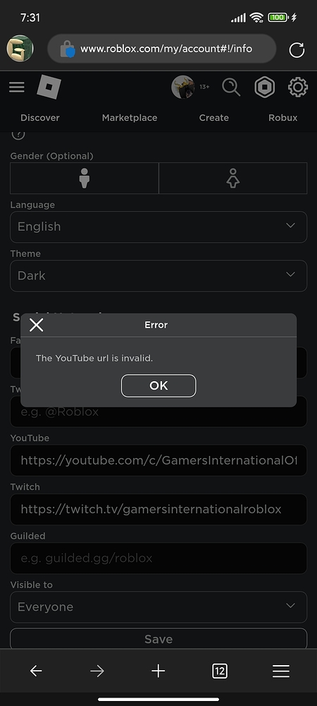 New YouTube URL handle format is invalid in YouTube link fields - Website Bugs - Developer Forum ...