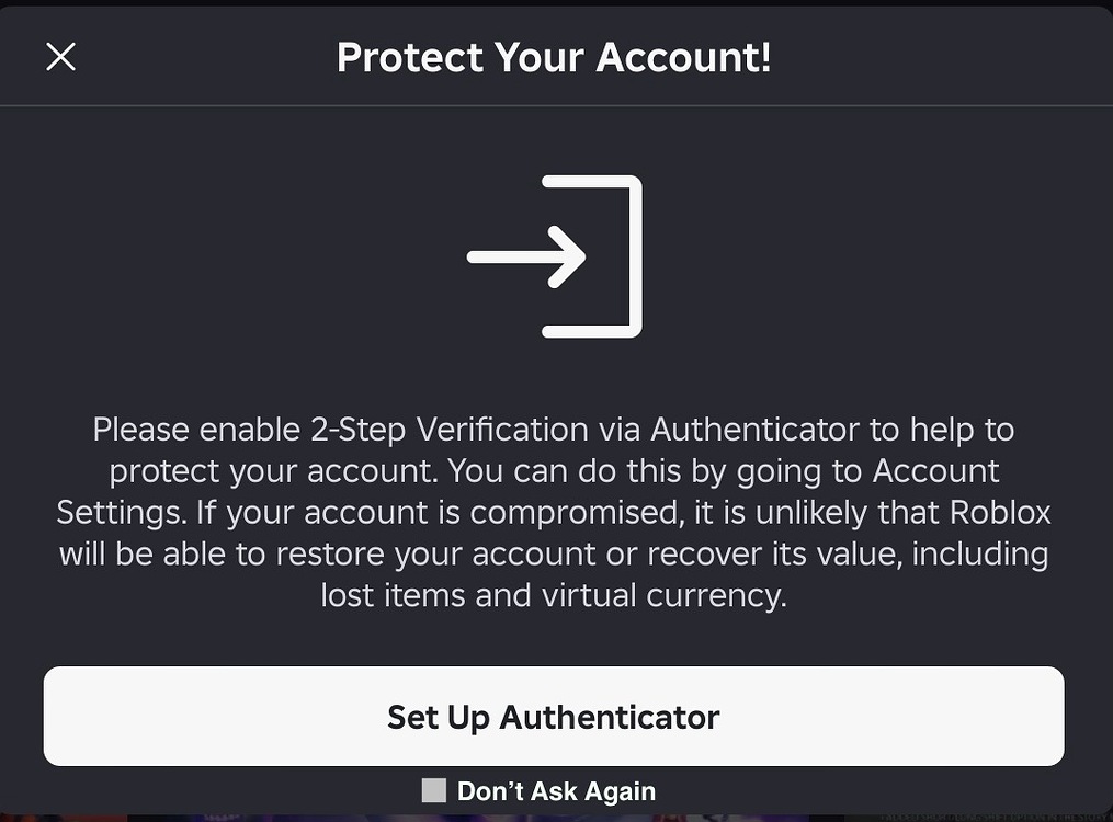 Add a “Don’t Ask Again” Option to the protect your account pop-up ...