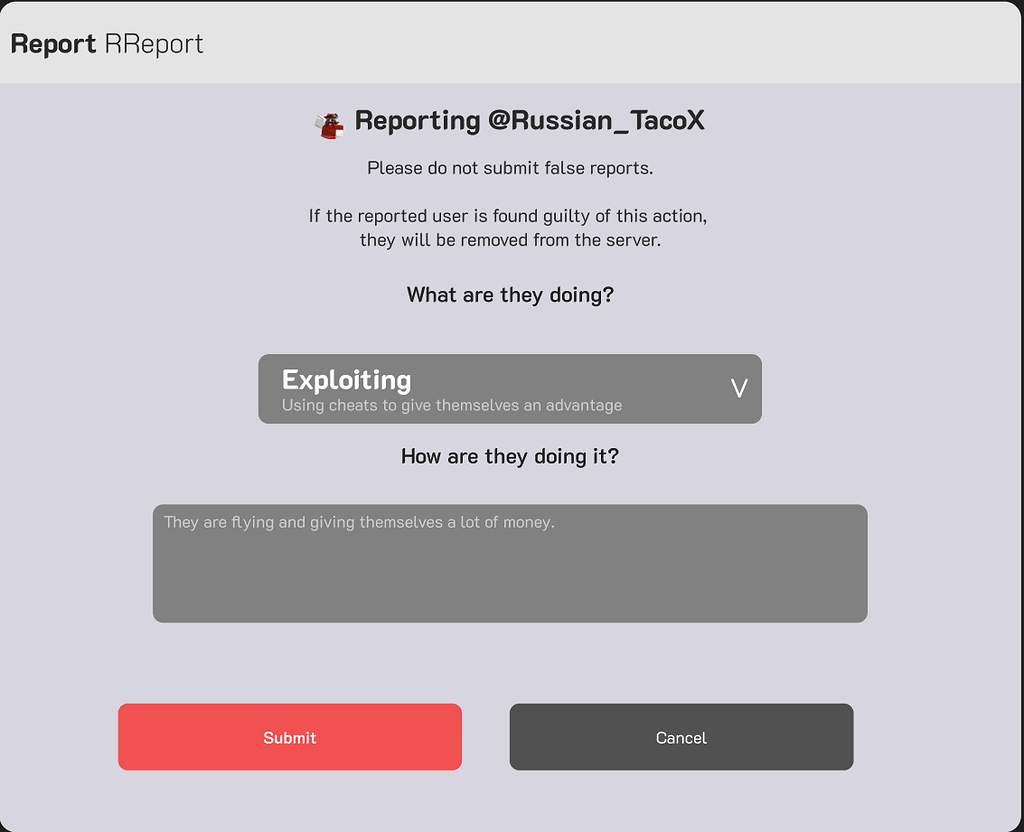 RReport feedback - Honor system reporting - Creations Feedback ...