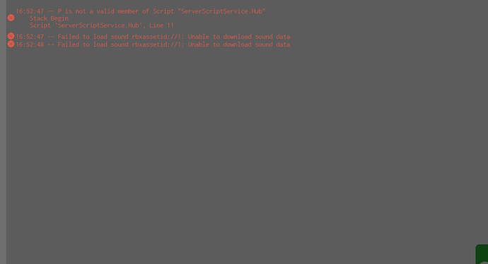 Error Randomly And P Doesnt Even Exist In The Script Scripting Support Developer Forum