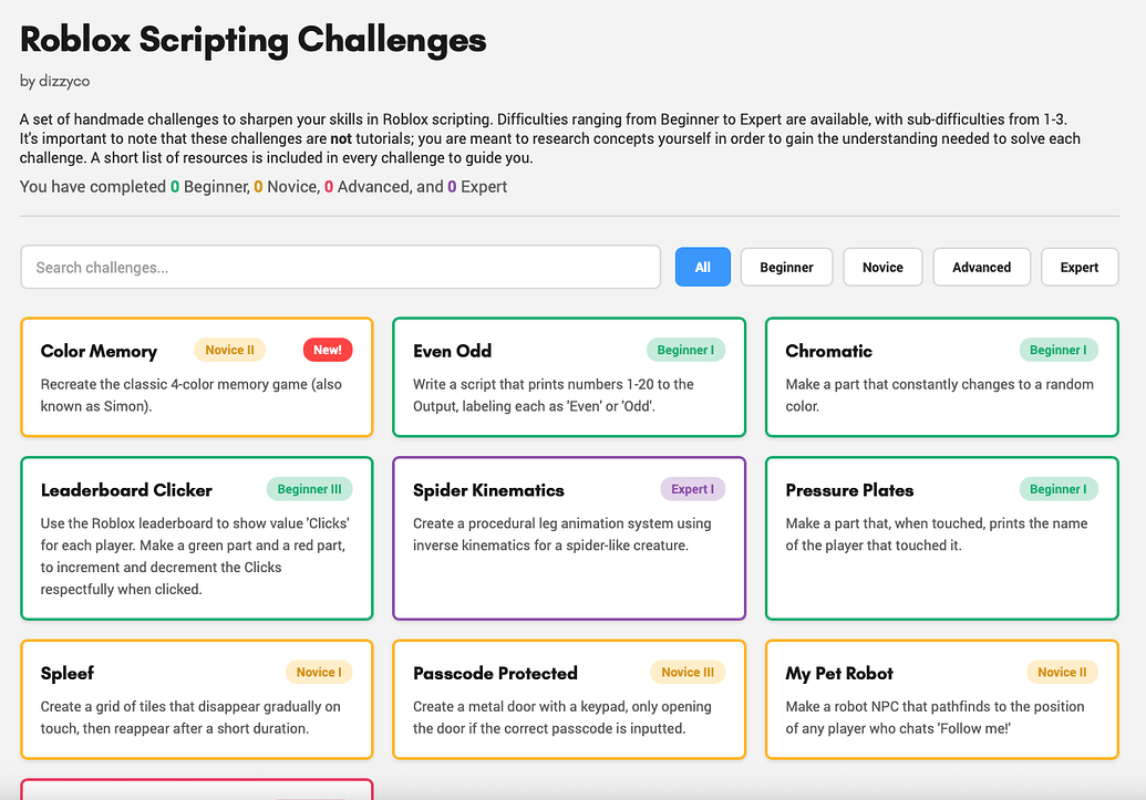 Roblox Scripting Challenges | Leetcode-style website - Community ...