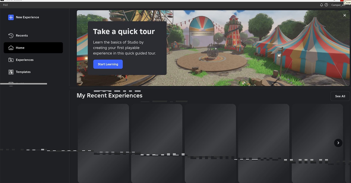Studio start page odd "Glitch effect" - Platform Usage Support - Developer Forum | Roblox