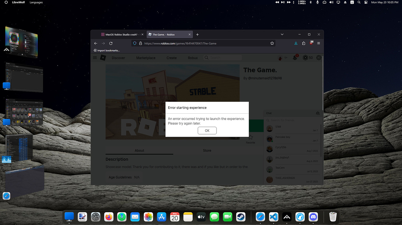 MacOS Roblox Studio crash? - Platform Usage Support - Developer Forum | Roblox