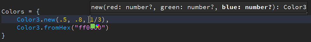Show the color picker preview when using Color3.fromHex - Studio ...