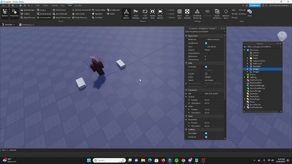 Parts don't show up in the workspace and breaks pathfinding service ...