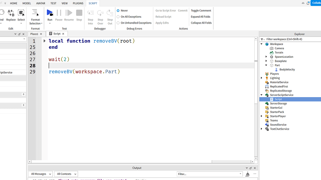 BodyVelocity not destroying - Scripting Support - Developer Forum | Roblox