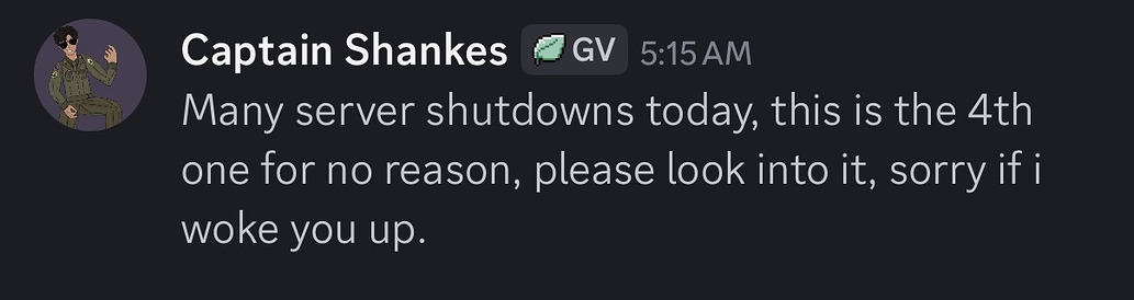 Servers are randomly shut down with error code 288 - Engine Bugs ...