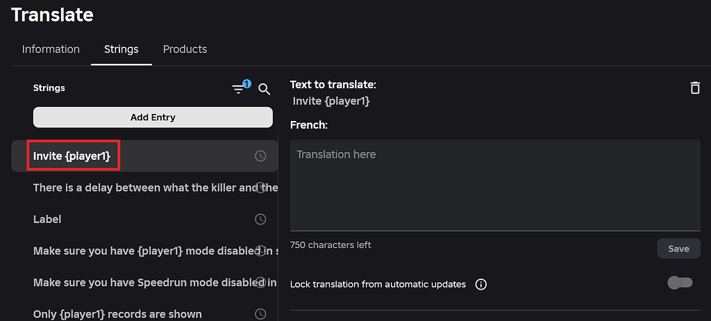 Automatic Text Capture capturing static text as {player} parameter - Other Bugs - Developer ...