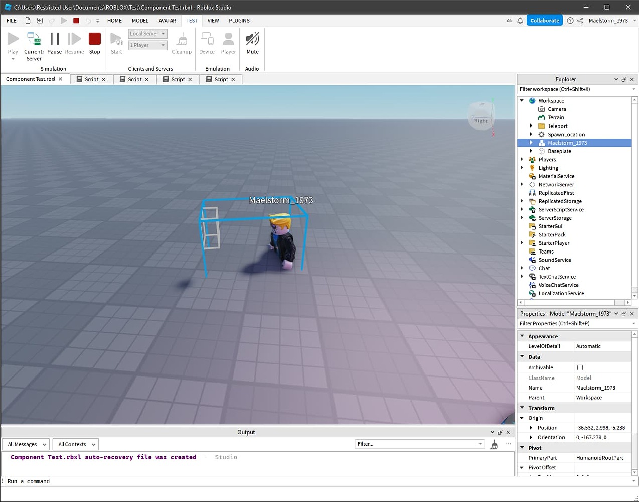 HumanoidRootPart becomes disassociated from rest of character model ...
