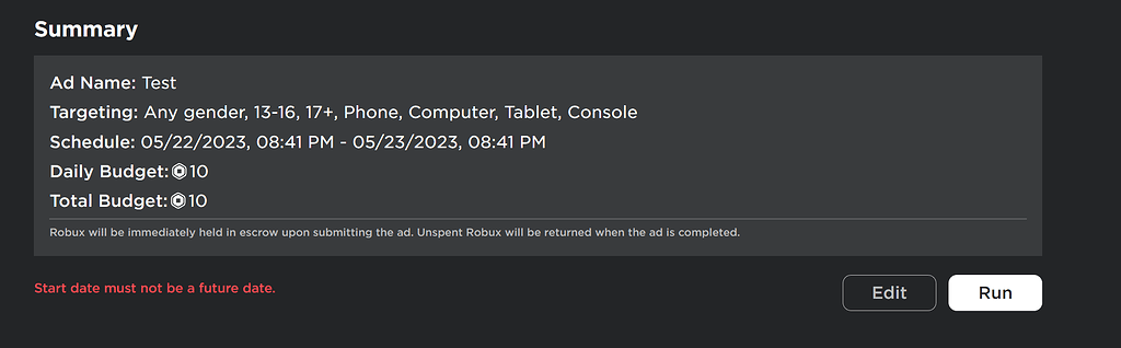 Error "Start date must not be a future date" when trying to sponsor an ...