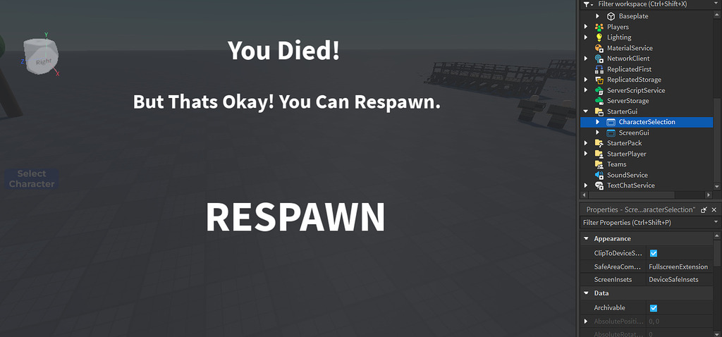 Making A Death Screen - Scripting Support - Developer Forum | Roblox