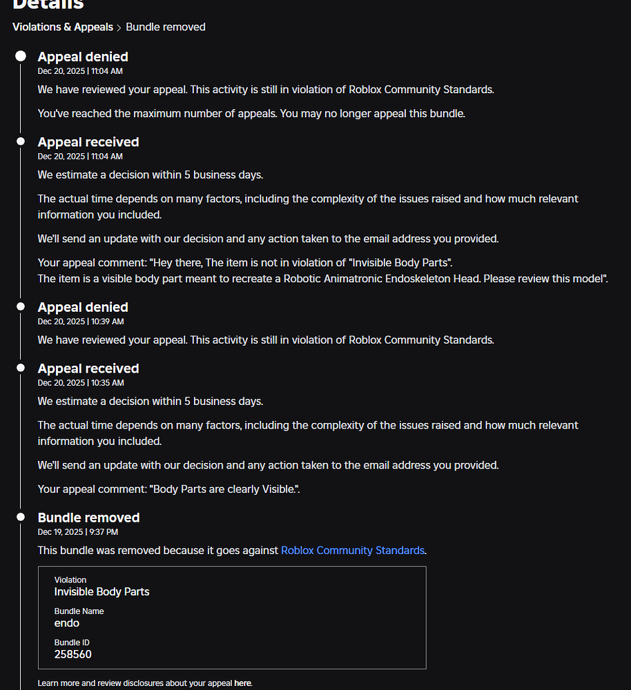 Dynamic Heads falsely deleted because of new Rules - Catalog Asset Bugs - Developer Forum | Roblox
