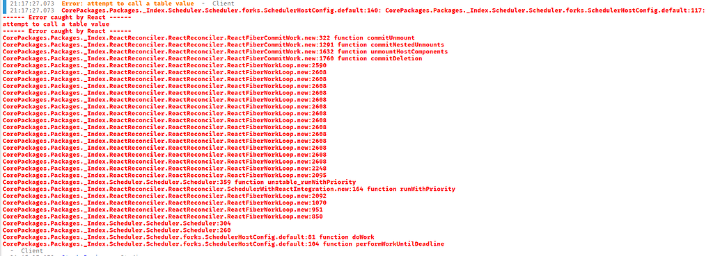React Corepackages Error Scripting Support Developer Forum Roblox 