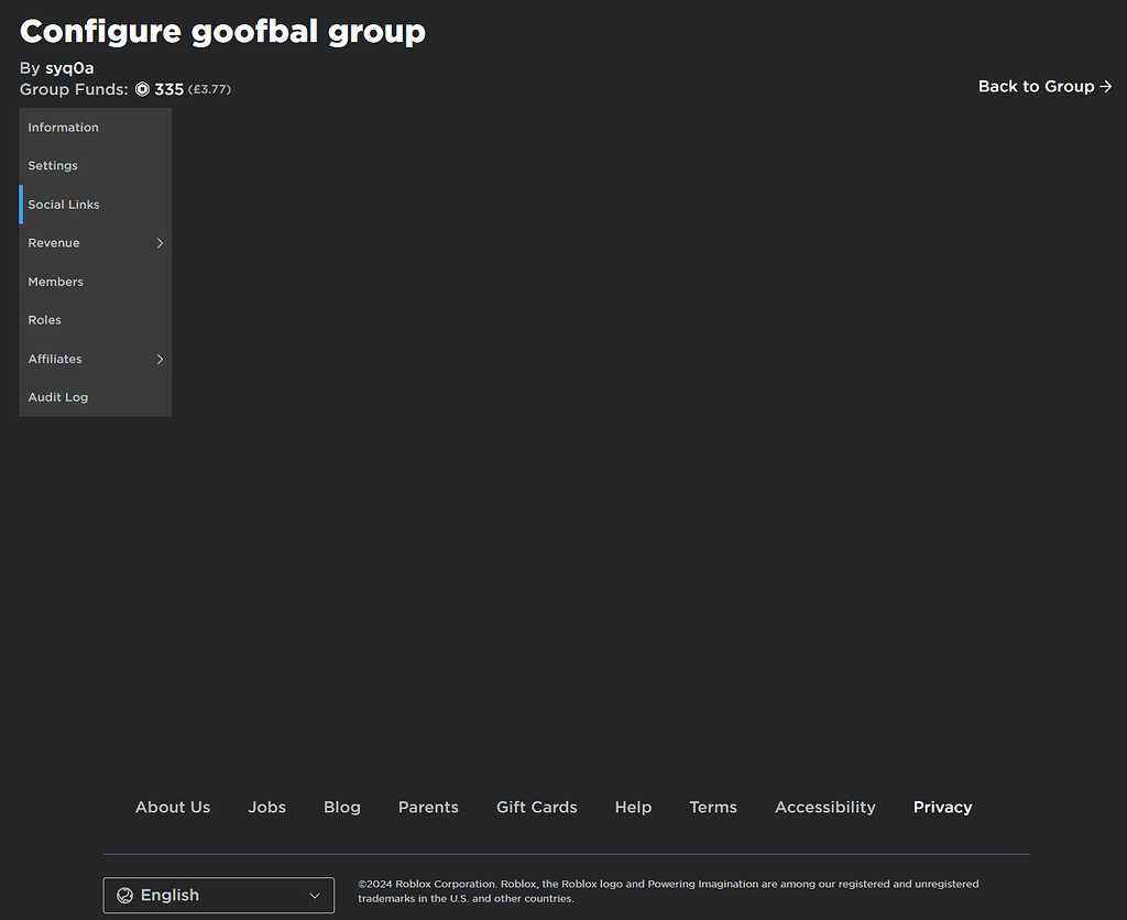 Can't add a social link to my Roblox group - Platform Usage Support - Developer Forum | Roblox