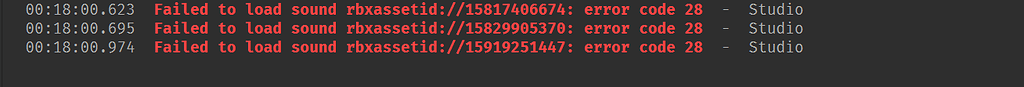 Failed To Load Sound Error Code 28 Platform Usage Support Developer Forum Roblox