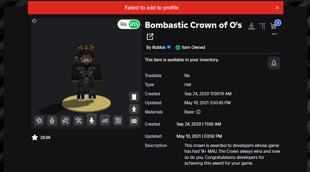 Bombastic Crown of O’s Cannot Be Added to Profile - Platform Usage ...