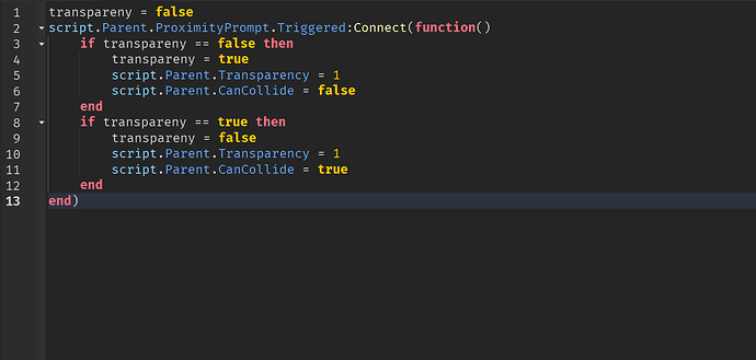 My transparency script doesn't work - Scripting Support - Developer ...