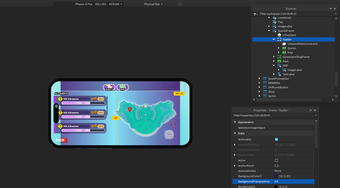 Gui being cut off from the left and right sides on mobile - Platform ...