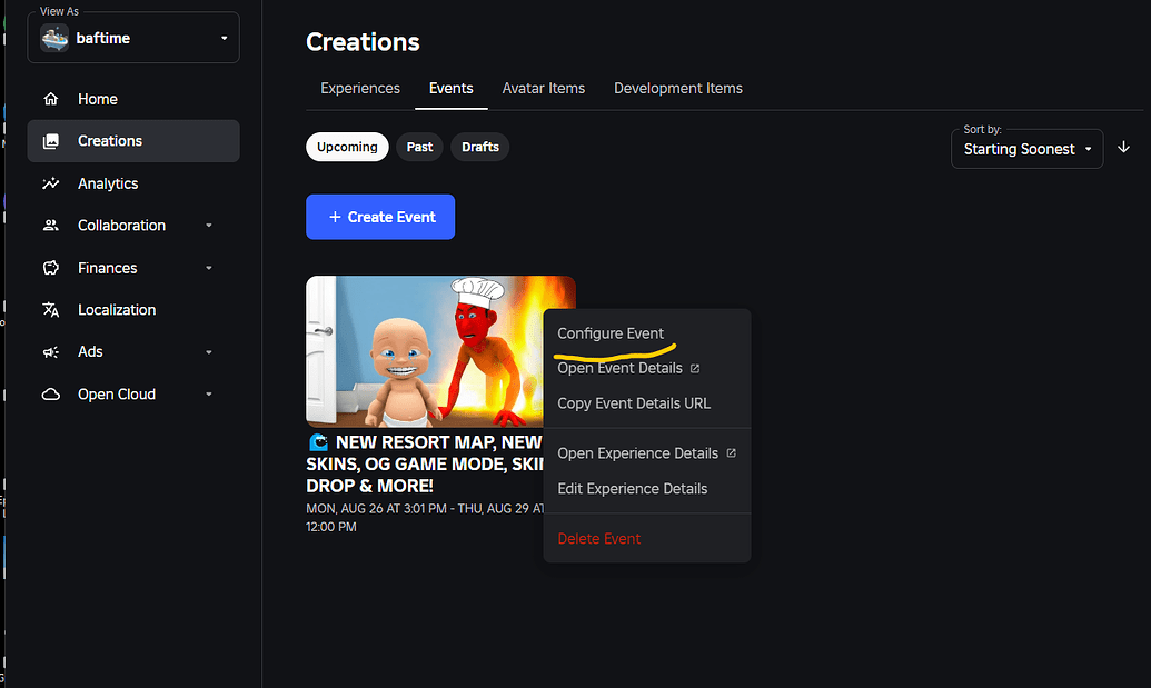 Can't Upload a Thumbnail to Event - Studio Bugs - Developer Forum | Roblox