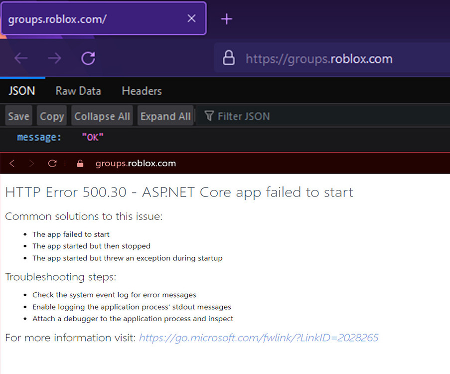 Frequent Groups Endpoint HTTP 500 Internal Server Error - Website Bugs - Developer Forum | Roblox