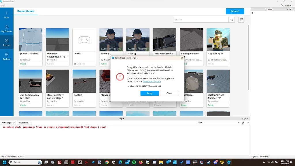 Malformed data when trying to open an autosave file - Platform Usage Support - Developer Forum ...