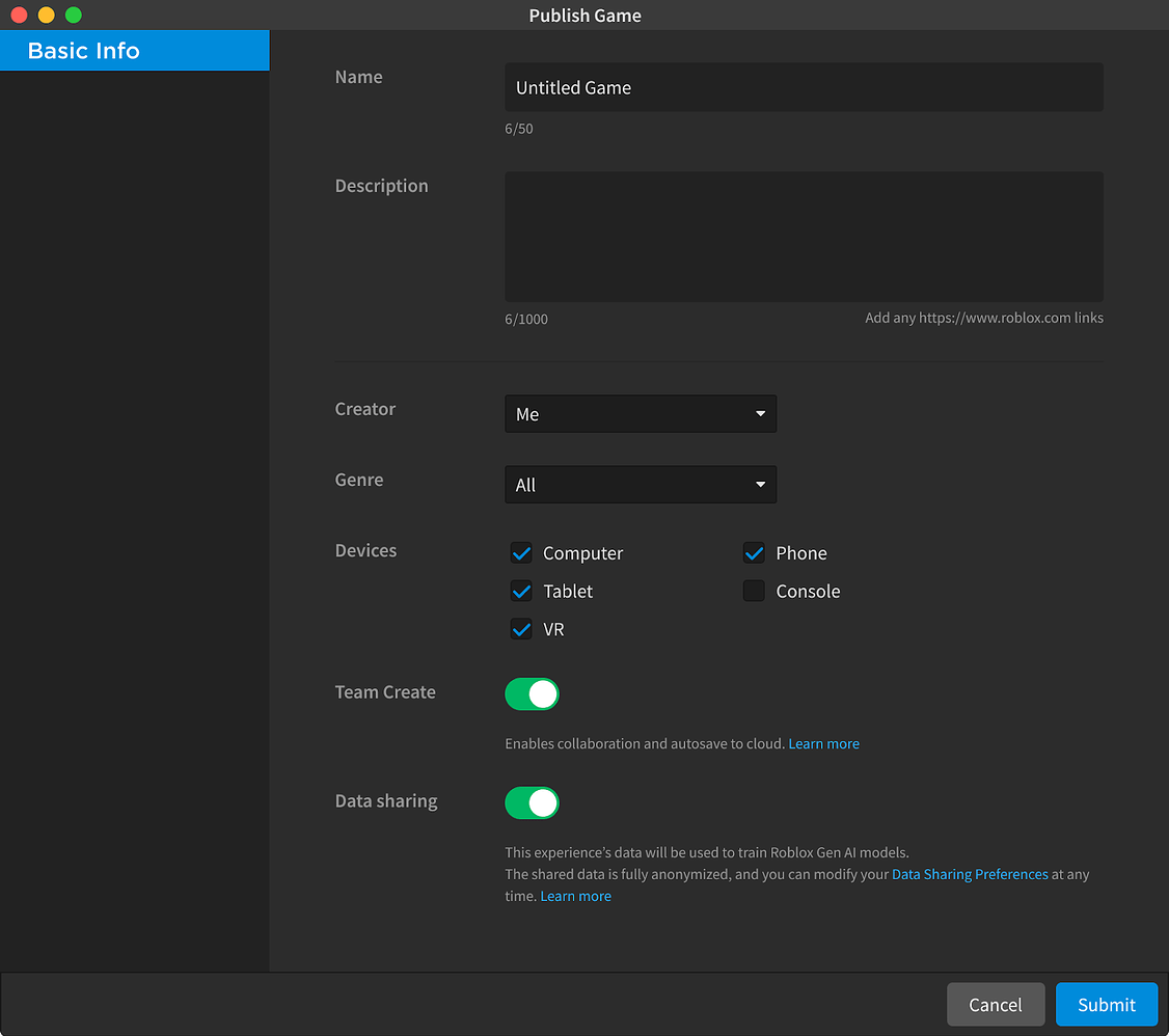 Review Your Generative AI Data Sharing Preferences - Announcements - Developer Forum | Roblox