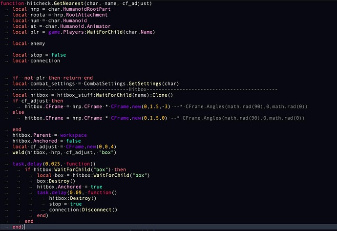 Script Taking 0018 Seconds To Retrieve The Enemy In My Hitbox System Scripting Support