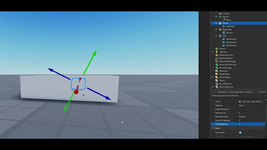 Beams don't render behind a transparent glass material part - Studio ...