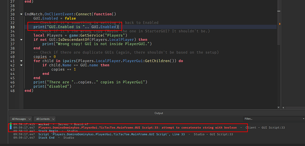 ScreenGui doesn't seem to go away when I set Enabled = false - Scripting Support - Developer ...