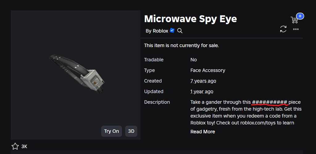 An issue with the description of an accessory - Catalog Asset Bugs ...