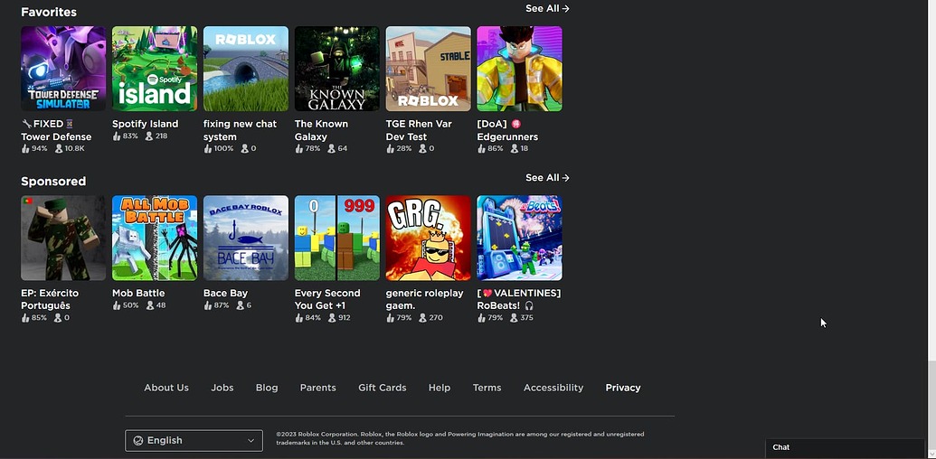 Move 'Favorites' tab higher - Website Features - Developer Forum | Roblox