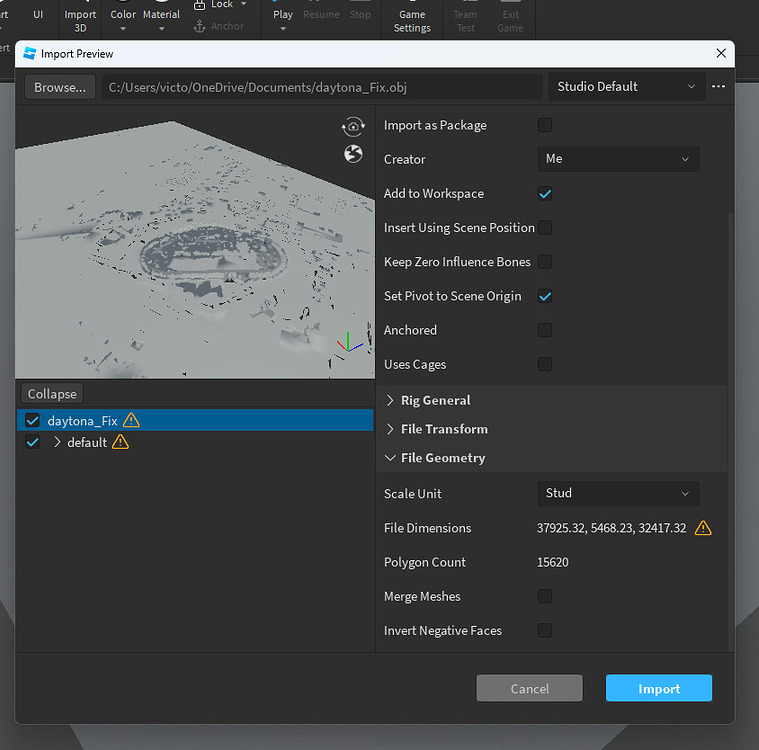 Mesh is always imported distorted - Art Design Support - Developer ...