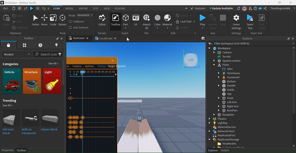 How do i add the camera shake from the animation in the fps ...