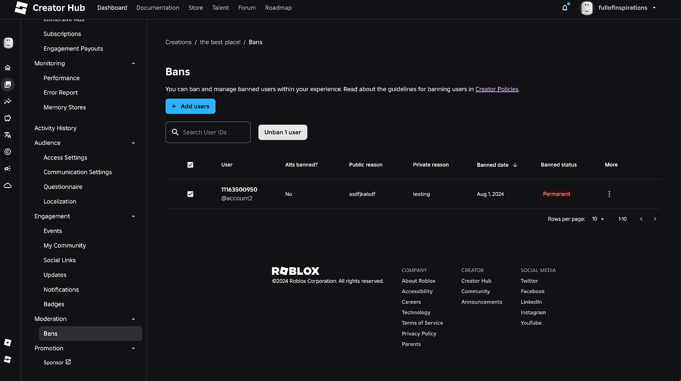 Unban anyone that's banned? - Scripting Support - Developer Forum | Roblox