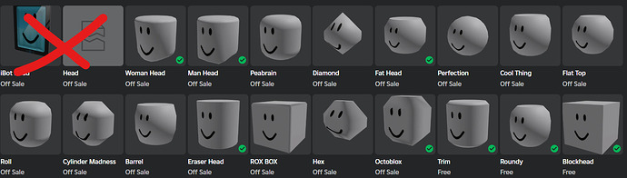 Classic Heads being Offsale - Catalog Asset Bugs - Developer Forum | Roblox