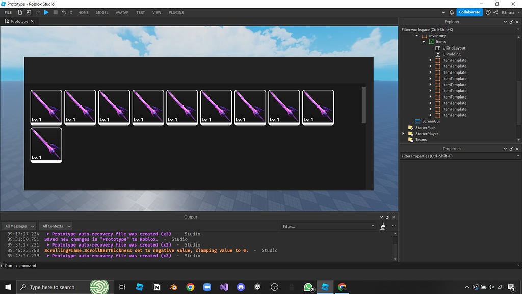How To Fully Fill The Horizontal Space Of A Scrolling Frame Using Uigridlayout Scripting
