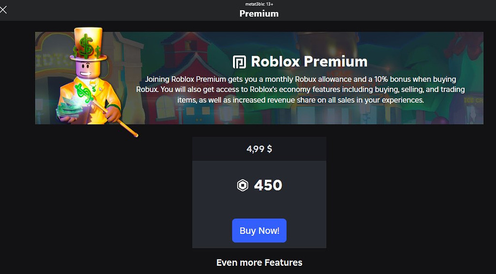 Only Premium 450 is available when I need Premium 1000 for my UGC ...