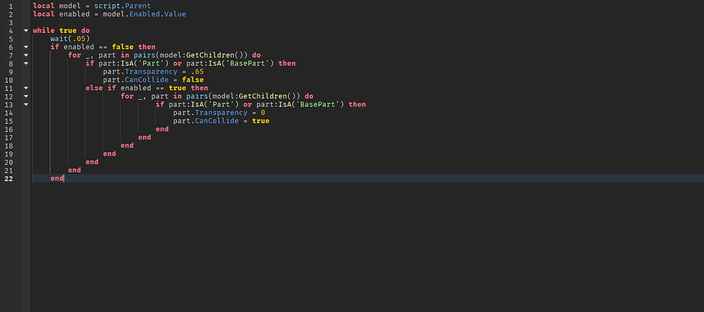 Block wont go invisible depending on value - Scripting Support - Developer Forum | Roblox