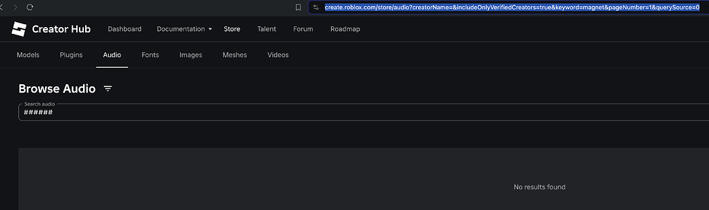 Creator Hub search bar gets filtered/censored - Roblox Application and Website Bugs - Developer ...