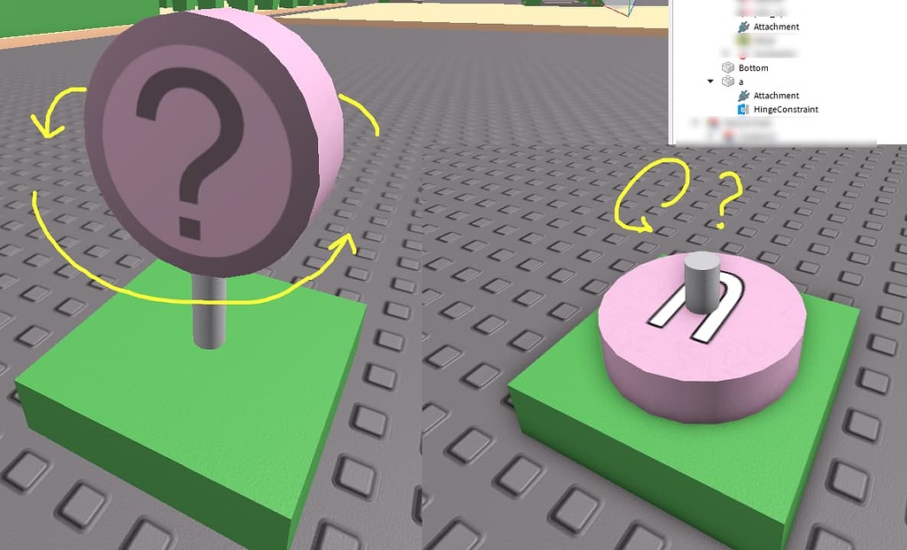 Hingeconstraint flips the part - Building Support - Developer Forum | Roblox