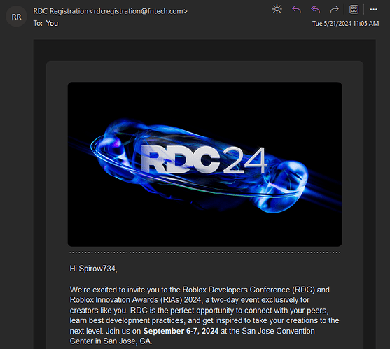 RDC 2024 - Invite addressed to some other user I don't even know ...