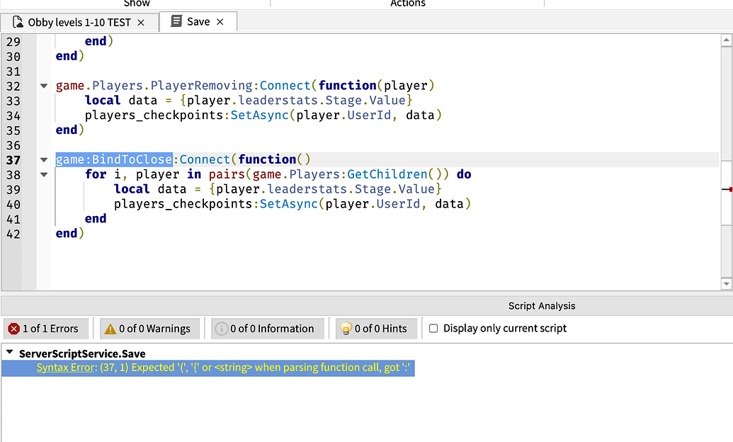 Help making obby checkpoints - Scripting Support - Developer Forum | Roblox