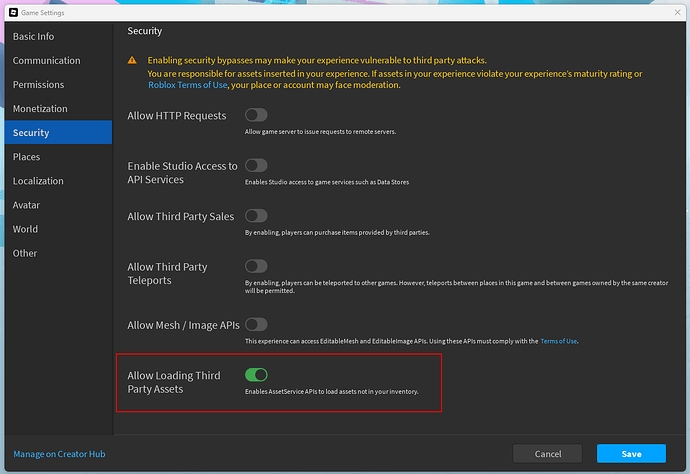 Loading Third-Party Model Assets In-Experience - Announcements - Developer Forum | Roblox