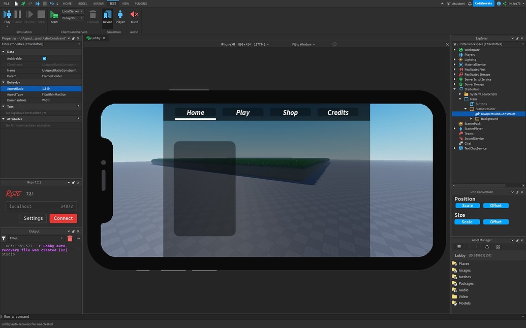 Having Issues fitting the GUI to all devices properly - Art Design ...