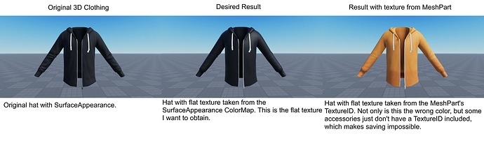 No idea how to get a flat texture from a mesh with SurfaceAppearance during runtime - Scripting ...