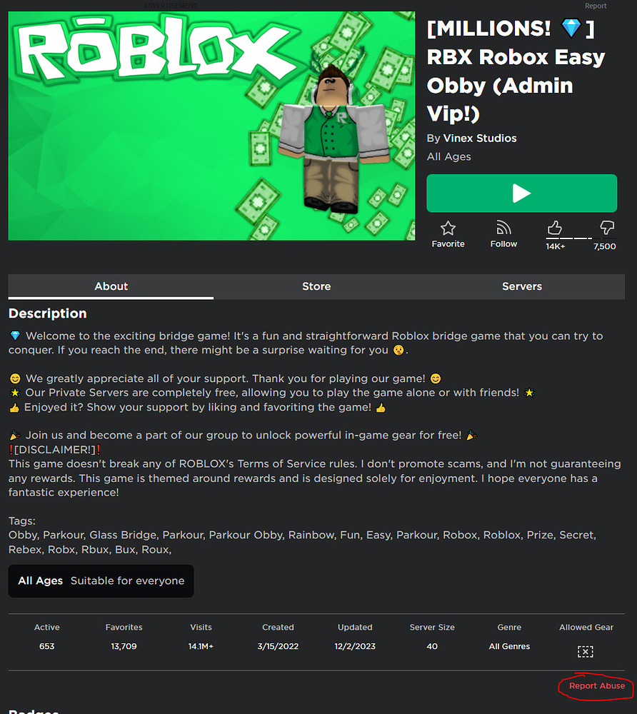 Cannot Report Abuse for game icons - Roblox Application and Website ...
