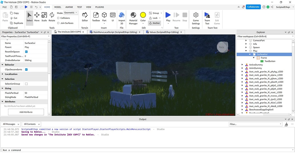 Surface Text Button not working - Art Design Support - Developer Forum ...