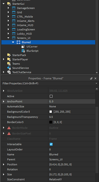 GUI Blur Module: UICorners and Padding support - Community Resources ...