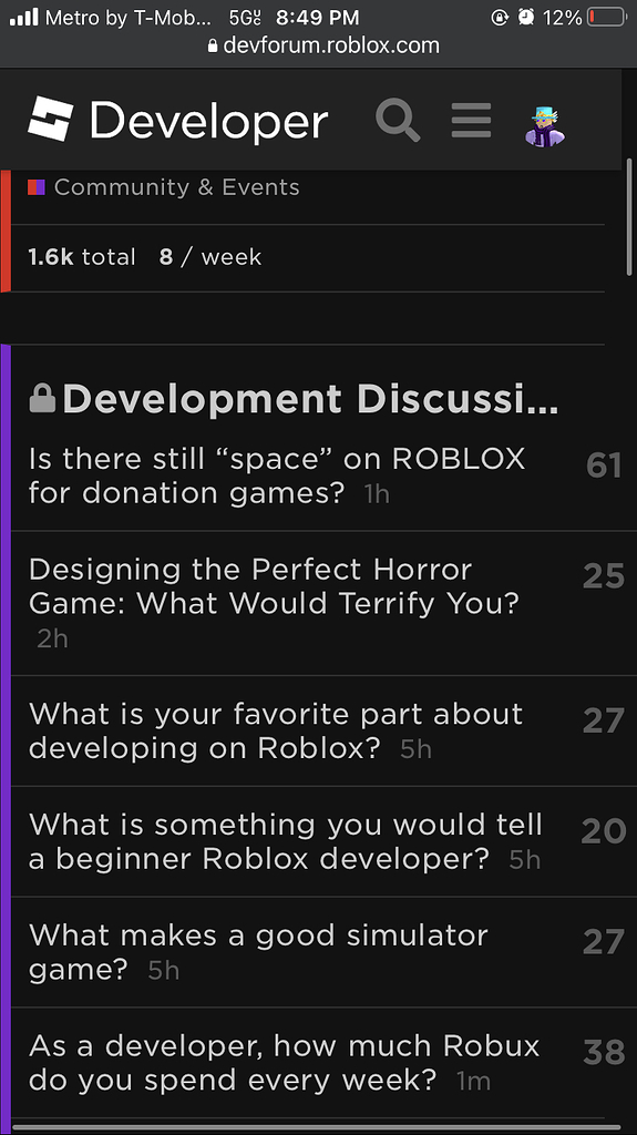 Roblox Dark Category Frontend Error Bulletin Board Developer