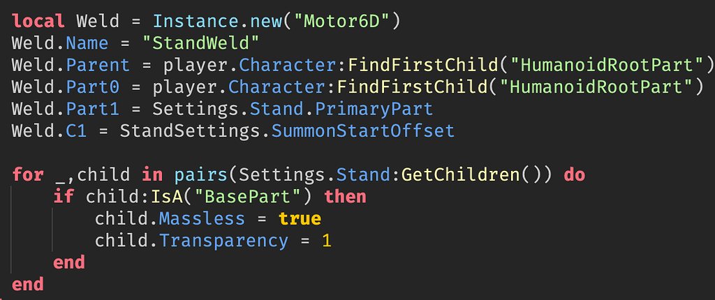 Attached model makes player tilt in a weird way despite all the parts having "Massless" turned ...